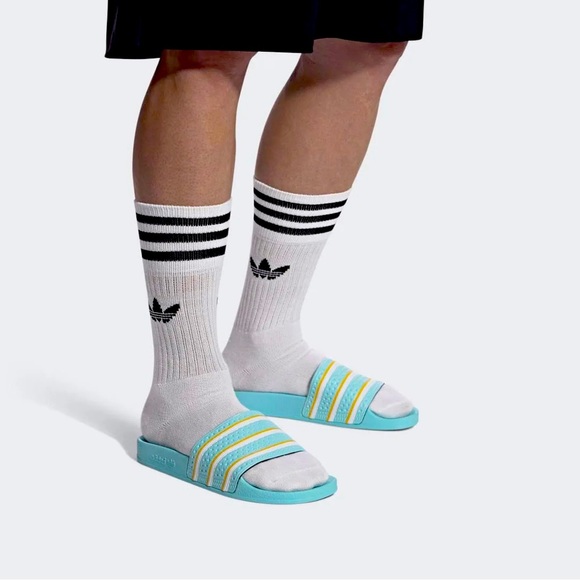 adidas | Shoes | Adidas Adilette Slides Blue Zest | Poshmark